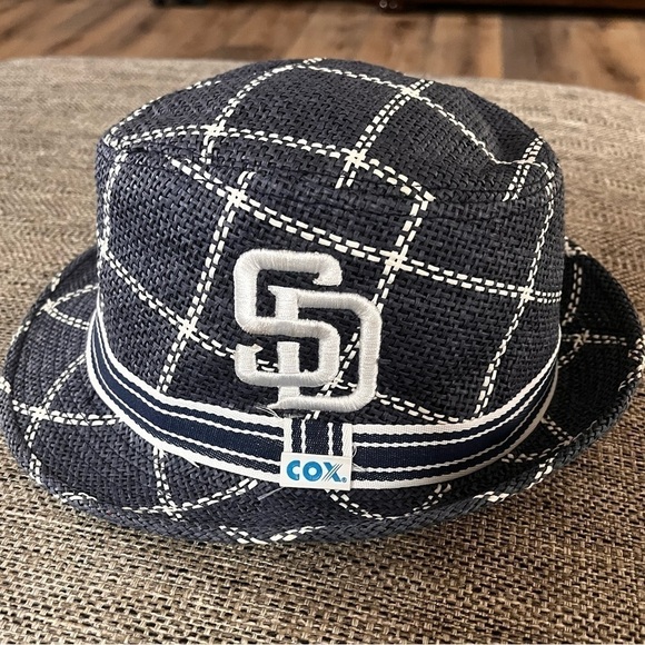 cox | Accessories | San Diego Padres Straw Hatfedora Cox Media Blue ...